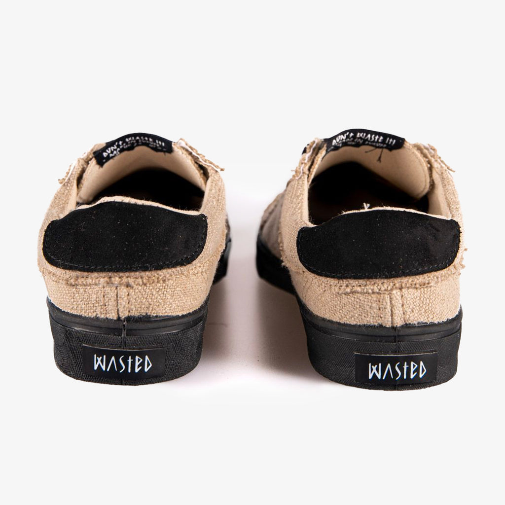 Hemp Low-Top Sneakers Crudo-Black Colour | Venice Wasted Shoes