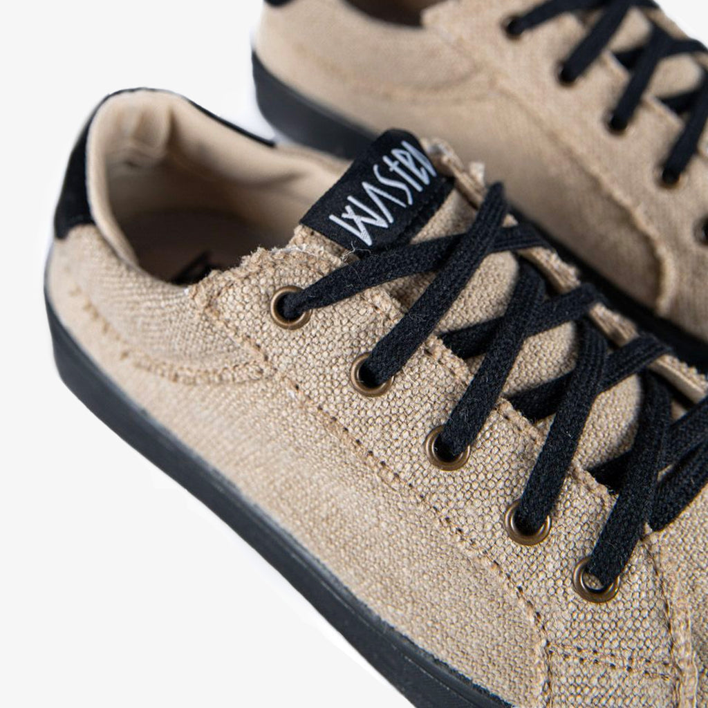 Hemp Low-Top Sneakers Crudo-Black Colour | Venice Wasted Shoes